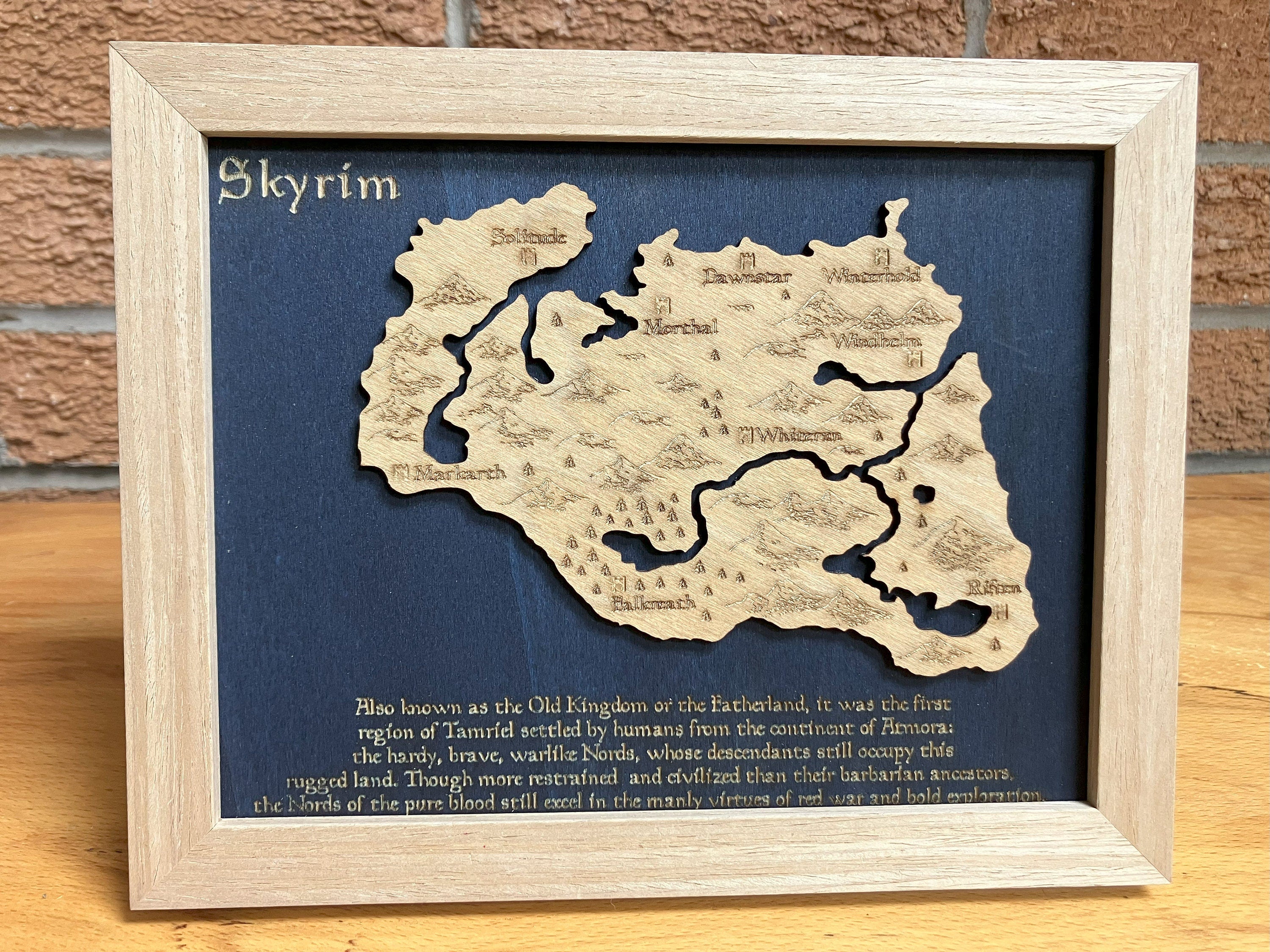 Skyrim - Tamriel - Elder Scrolls 3D Relief Map Wooden Art Picture ...